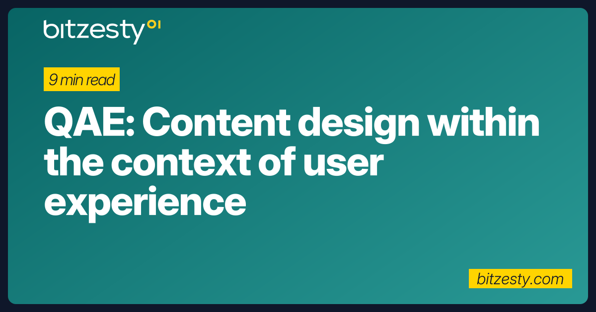 QAE: Content design within the context of user experience | Software ...