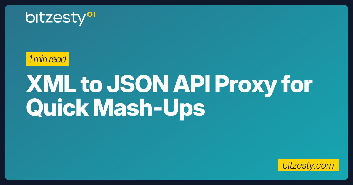 XML to JSON API Proxy for Quick Mash-Ups | Software Development Company ...